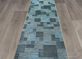 Breno Běhoun TERAZZA 21107 silver Black-Blue, šíře 80 cm, Modrá/Vícebarevné