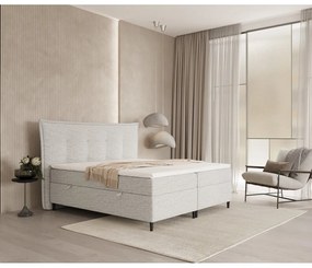 Světle šedá boxspring postel s úložným prostorem 160x200 cm Sinai – Maison de Rêve