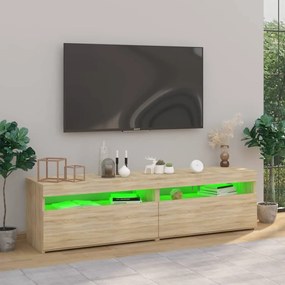 TV skříňky s LED osvětlením 2 ks dub sonoma 75 x 35 x 40 cm - Default Title