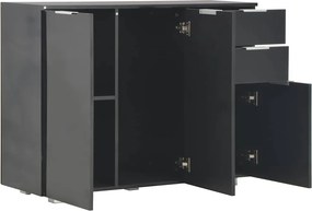 Příborník černý s vysokým leskem 107x35x80,5 cm 283719