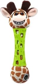 BEFUN Hračka pro psy Žirafa / Plyš, TPR guma / 17 cm / Zelená / Pro št