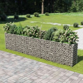 Gabionový vyvýšený záhon pozinkovaná ocel 450 x 50 x 100 cm 143564