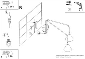 Sollux Lighting Nástěnné svítidlo NOX 2 olivově zelené s vypínačem