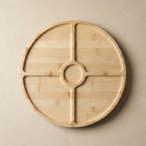 Kulatý otočný servírovací podnos GIRO, Ø 33 cm, bambus