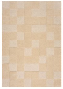 Béžový vlněný koberec 230x160 cm Checkerboard - Flair Rugs