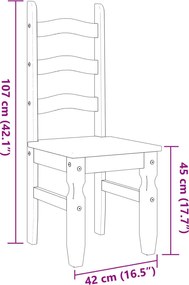 vidaXL Jídelní židle 2 ks Corona šedé 42x47x107 cm masivní borovice [4005724]