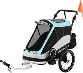 AIYAPLAY skládací dětský vozík 2 v 1 — cyklovozík a kočárek s 5bodovým pásem, odrazkami, koly 40,6 cm (16"), brzdou a úložným prostorem — pro děti od…