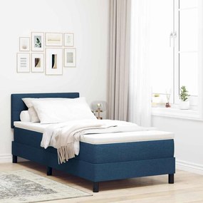 Postel s boxspringem s čelo Modrá 90 x 200 cm textil 3338663