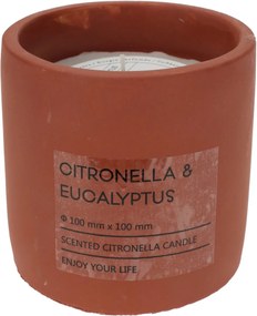 Svíčka CITRONELLA v cihlovém keramickém obalu 10 cm