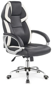 Profilová herní židle Eko kůže Černo - bílá GREGOS