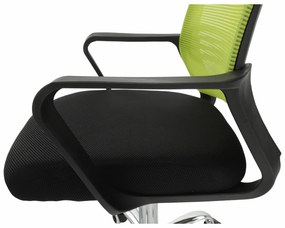 Kancelářská židle APOLO síťovina zelená, látka černá, plast černý, kov chrom