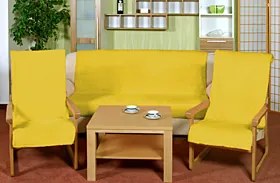 Bellatex Souprava Korall micro 3+1+1 Žlutá 150x200 cm, 2ks 65x150 cm