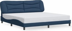 Rám postele bez matrace Hvar modrý 200 x 200 cm textil 3207799