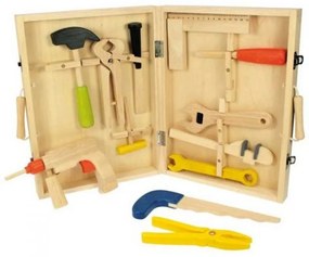 Bigjigs Toys, dřevěné nářadí pro děti v kufříku 32 x 24 cm