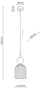 Lustr na lanku SOPHIA 1xE14/10W/230V černá/zelená/kouřová béžová
