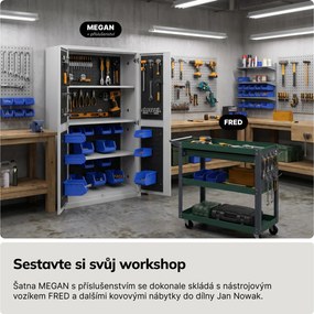 Deska na nářadí na dveře černá, 270x684x10 mm: příslušenství k MEGAN