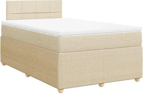 Box spring postel s matrací krémová 120x190 cm textil 3289700