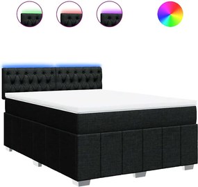 Box spring postel s matrací černá 140 x 190 cm textil 3289372