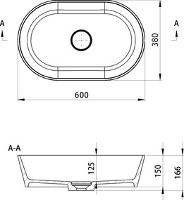 Sapho, GERANO umyvadlo 60x38cm, litý mramor, bílá
