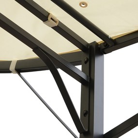 Zahradní altán Outsunny s markýzou 3 x 2,5 m – UV ochrana, skládací boční střecha, ocel + polyester, krémově bílá + černá
