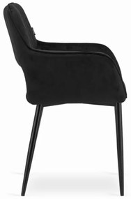 Sametová židle Lisbon černá
