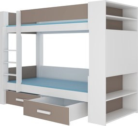ADRK Furniture Dvoupodlažní postel pro dvě osoby GARET 200x90 CH-Gar-W+TRF-230-E1169