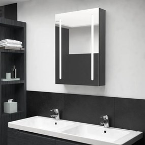 LED koupelnová skříňka se zrcadlem šedá 50 x 13 x 70 cm 326497