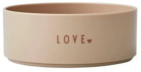 Béžová dětská miska Design Letters Mini Love, ø 11 cm