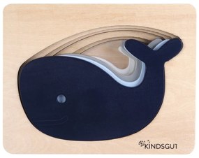 Dřevěné vkládací puzzle Whale – Kindsgut