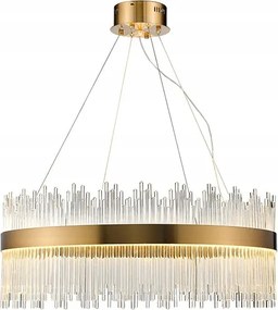 Křišťálový lustr Delhi Crystal Rods 60Cm Led Zlatá mosaz 35W