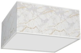Stropní svítidlo Senso Square, 1x bílé/zlaté textilní stínítko, (bílé plexisklo), (50 cm)