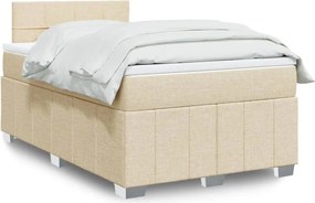 Box spring postel s matrací krémová 120x190 cm textil 3289312