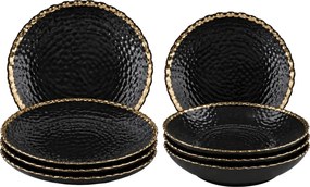 Keramická sada talířů Kati Black Gold 8ks