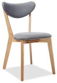SIGNAL Jídelní židle - BRANDO, čalouněná, dřevěné nohy, šedá