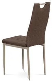Autronic Moderní jídelní židle Jídelní židle, hnědá látka, kov cappuccino lesk (DCL-393 BR2)