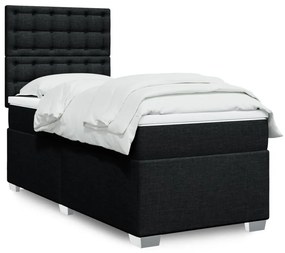 Box spring postel s matrací černá 90x200 cm textil 3290387
