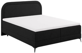 OnaDnes -20% Černá čalouněná dvoulůžková postel boxspring Cosmopolitan Design Eclipse 180 x 200 cm