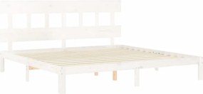 Postel bez matrace bílá 200 x 200 cm masivní borovice 3193617