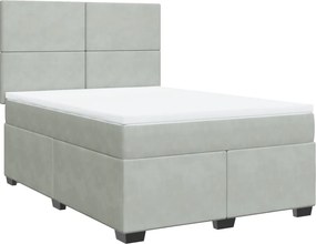 Box spring postel s matrací světle šedá 160x200 cm samet 3290948