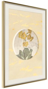 Artgeist Plakát květina a mramor Velikosti (šířkaxvýška): 20x30, Finální vzhled: Zlatý rám s paspartou