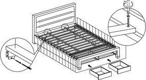 Postel CAREN NEW 180 x 200 cm + rošt zdarma