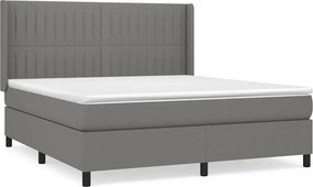Box spring postel s matrací tmavě šedá 160x200 cm textil 3131602