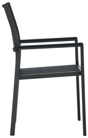Zahradní židle 2 ks černé plast ratanový vzhled,  47889