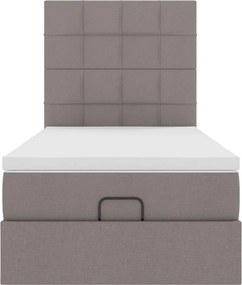 Osmanský rám postele s matrací taupe 100x200cm textil 3313986
