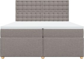 Box spring postel s matrací taupe 200x200 cm textil 3291405