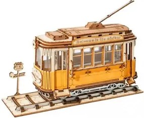 RoboTime dřevěné 3D puzzle Historická tramvaj / 145 dílků / Obtížnost: