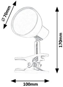 Rabalux 1478 - LED Lampa s klipem NOAH LED/5W/230V černá