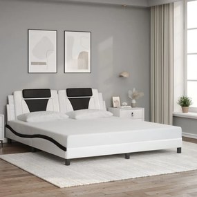 Rám postele Viana bez matrace bílý a černý 180 x 200 cm umělá kůže 3208116
