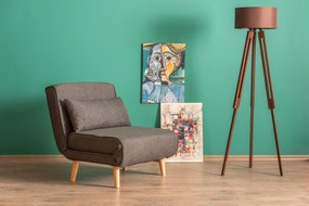 Hanah Home Rozkládací křeslo FOLDE tmavě šedé
