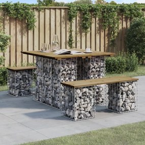 vidaXL Zahradní lavice gabionový design 100 x 102 x 72 cm borové dřevo